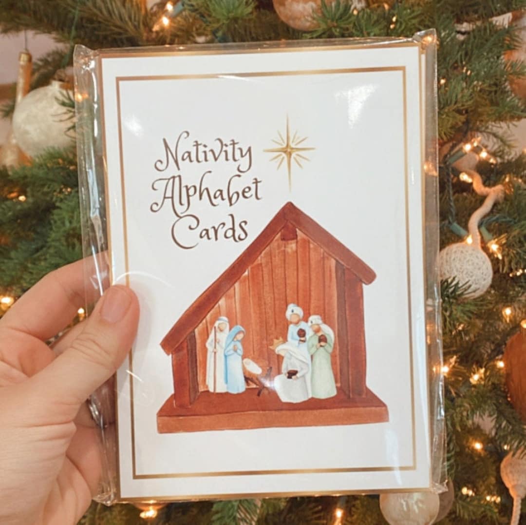 Nativity Alphabet Cards Nativity Christmas Cards Winter ABC Cards ...