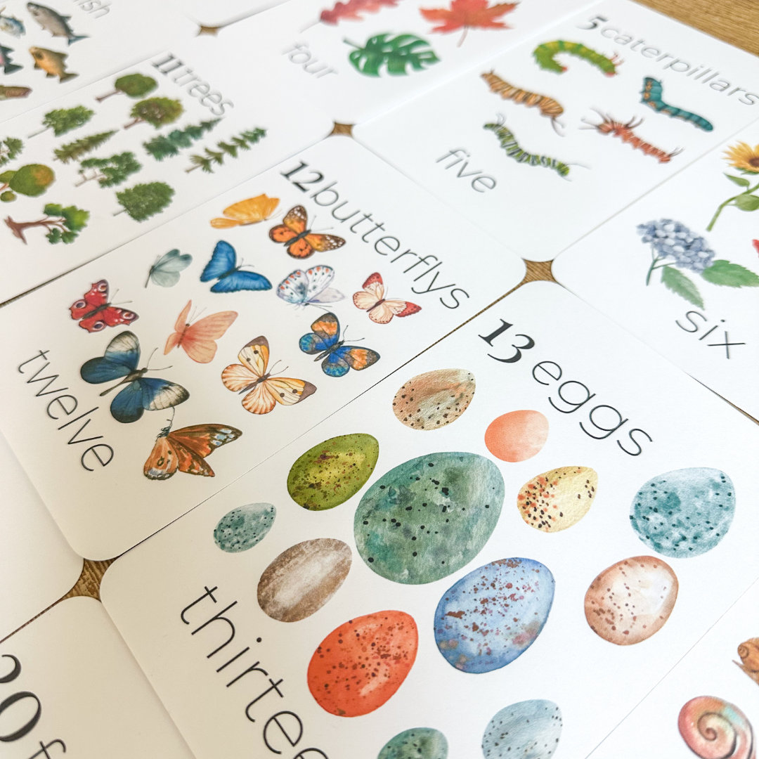 Nature Number Cards 1-20 Classroom Math Counting Cards Nursery Wall Art ...