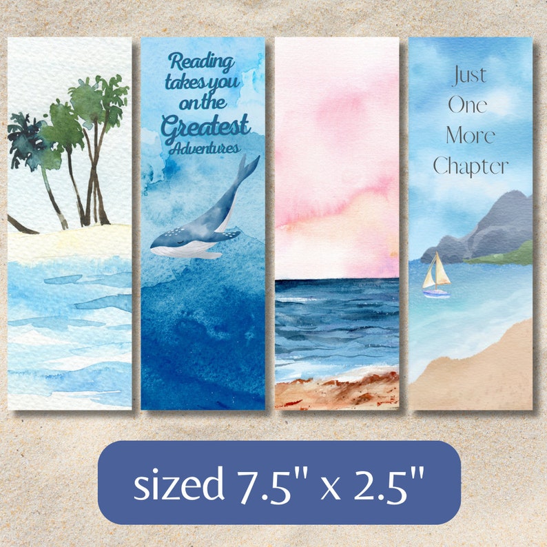 Watercolor Ocean Bookmarks for Kids Ocean Theme Bookmark Gifts for Book ...
