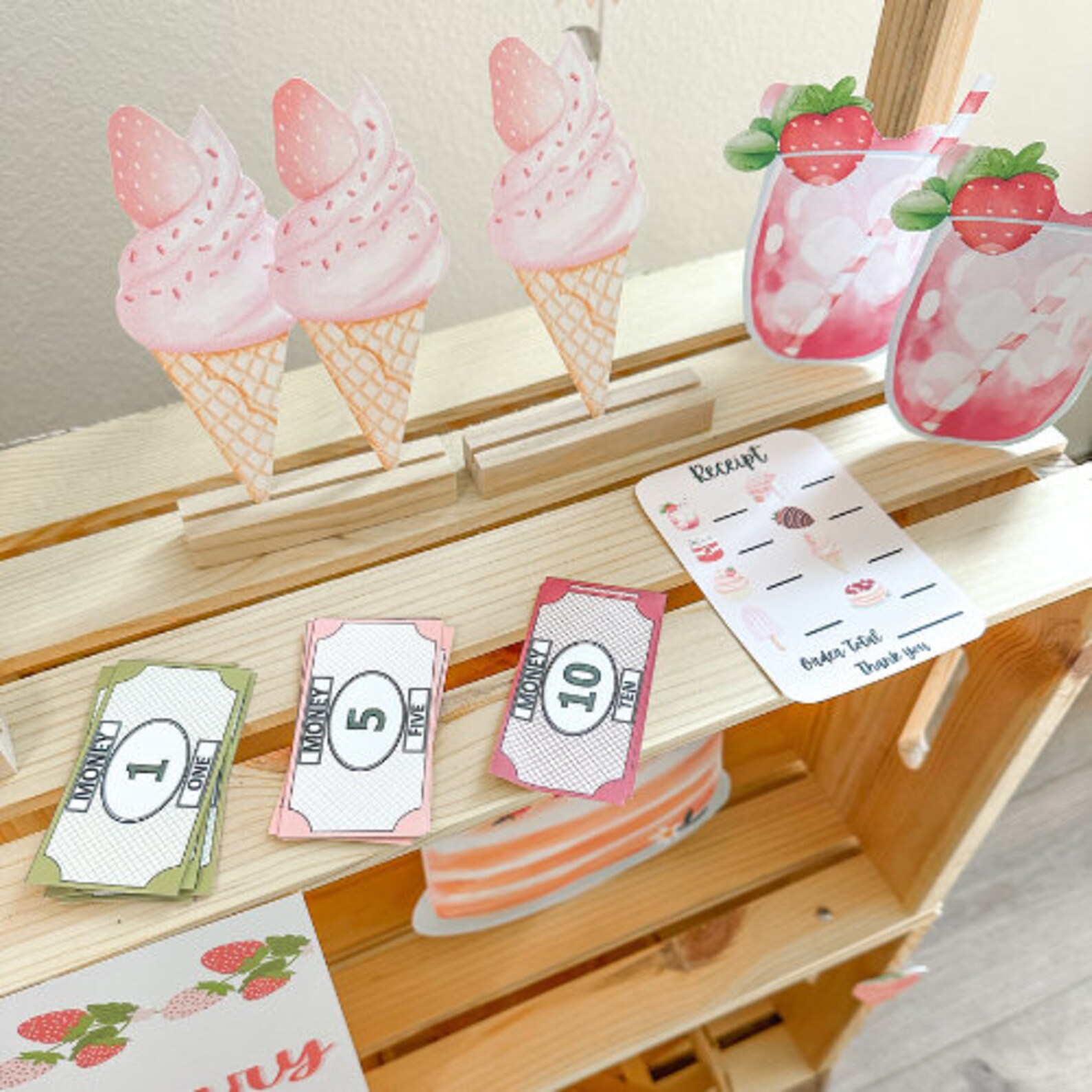 Dramatic Play Strawberry Treats Stand for Birthday Party's and ...