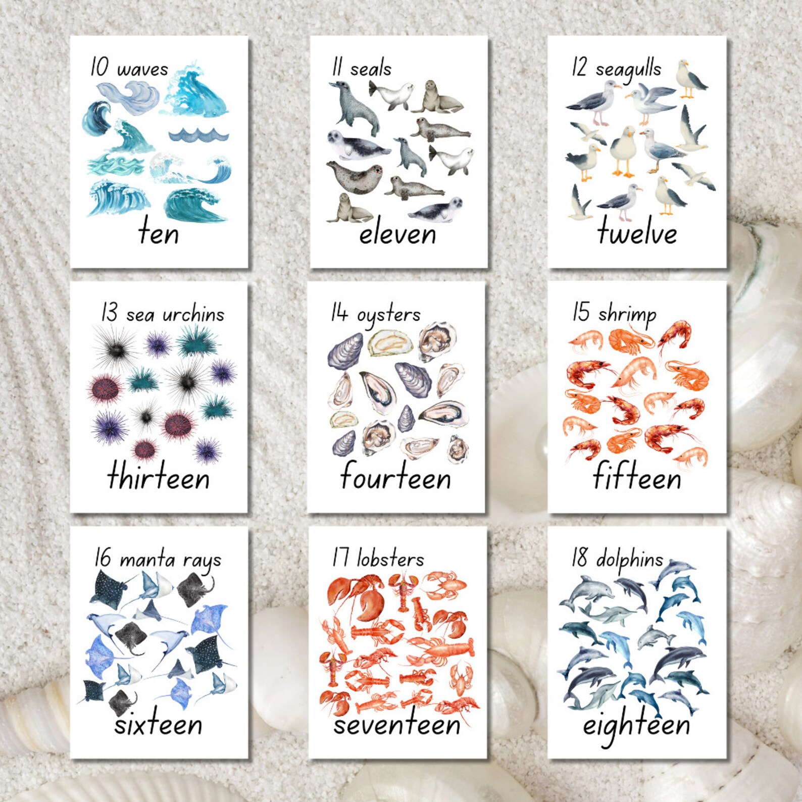 Ocean Bundle Preschool Nature Bundle Ocean Flash Cards Alphabet Flash ...