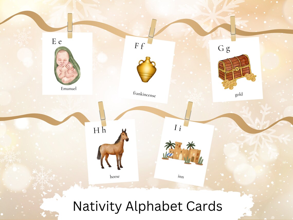 Nativity Alphabet Cards / Nativity Christmas Cards / Winter ABC Cards ...