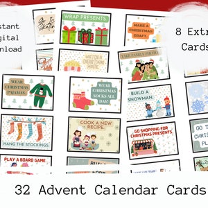 Advent Calendar Cards Printable / Christmas Advent Calendar for Kids ...
