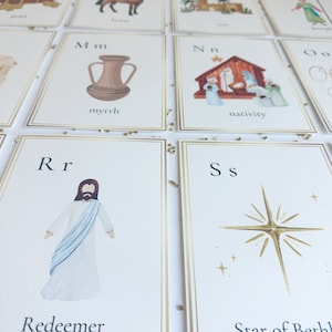 Nativity Alphabet Cards Nativity Scene Christmas Cards Winter ABC Cards ...