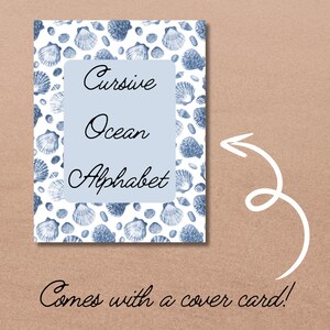 Cursive Ocean Alphabet Flash Cards Ocean Theme Educational Cursive ...