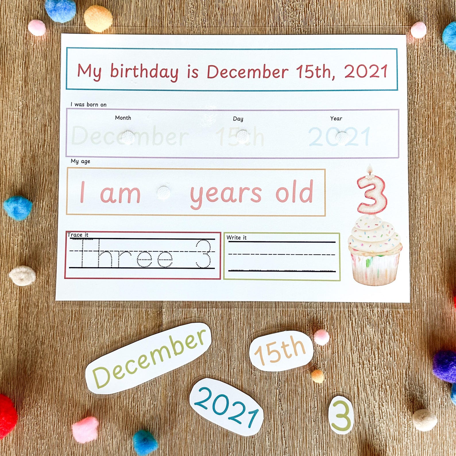 Personalized Name and Birthday Dry Erase Boards Custom Name Learning ...