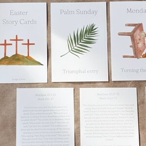 Easter Story Cards Christian Easter Flashcards Easter Basket Stuffers ...