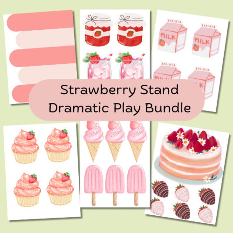 Dramatic Play Strawberry Treats Stand for Birthday Party's and ...