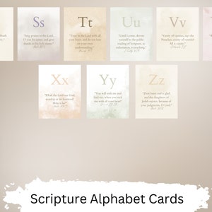 Scripture Alphabet Cards Bible Verse ABC Cards Scripture Memorization ...