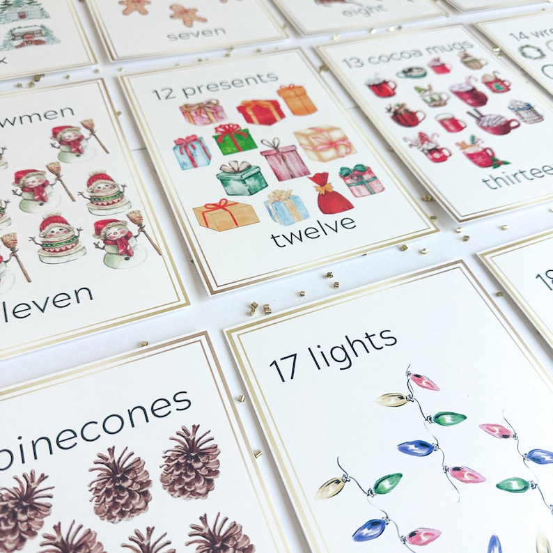 Christmas Number Flashcards | Winter Counting Cards, Homeschool ...