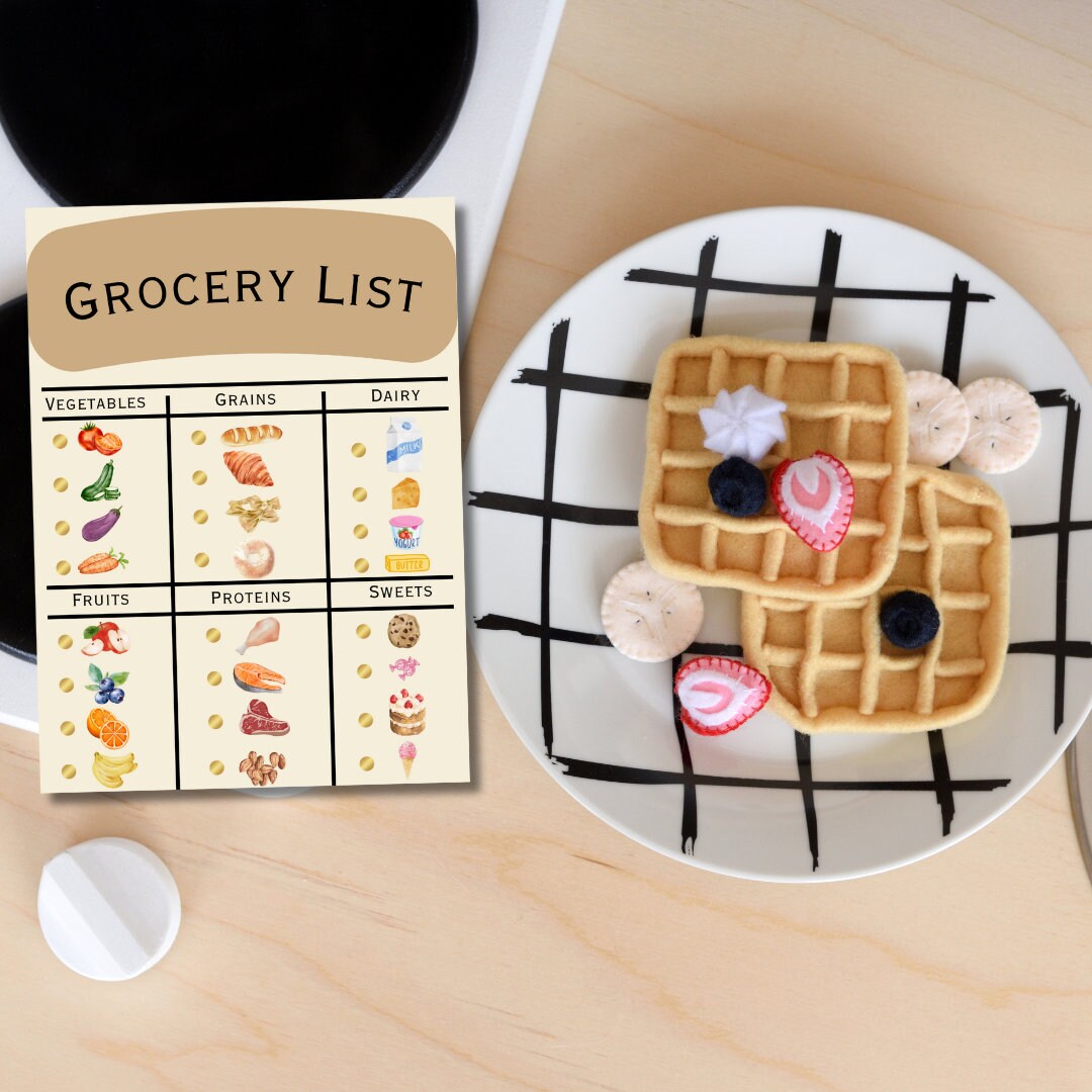 Pretend Play Grocery List Play Kitchen Accessories for Kids Play ...