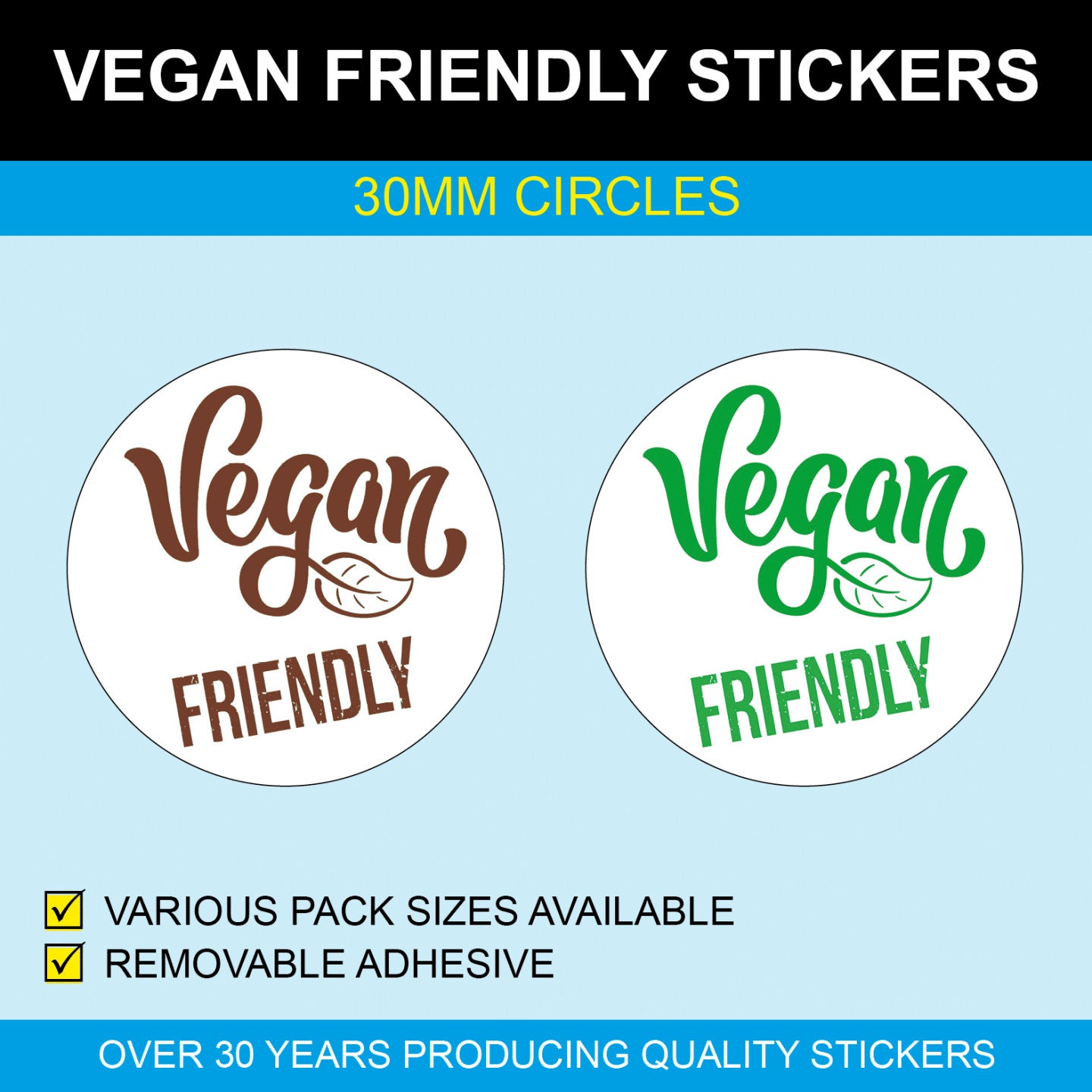 30mm Vegan Friendly Stickers | Etsy