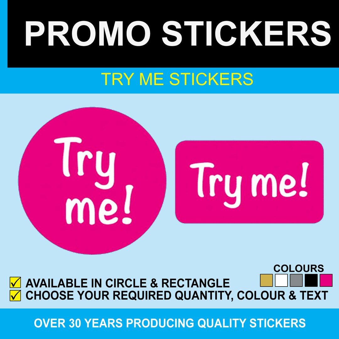 Try Me Stickers 20mm Circle - Etsy