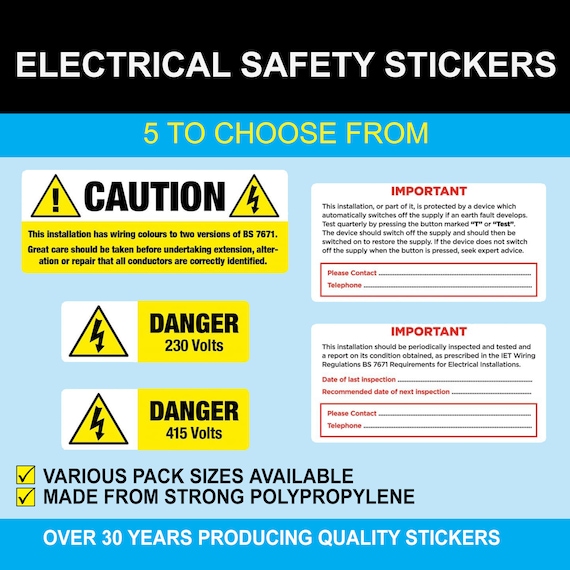 Electrical Safety Stickers Card Making & Stationery Paper, Party & Kids ...