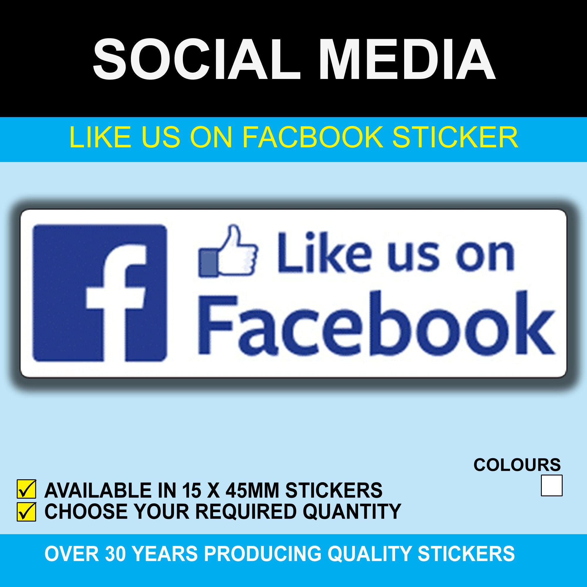 Like Us on Facebook Stickers - 15 X 45mm - Etsy
