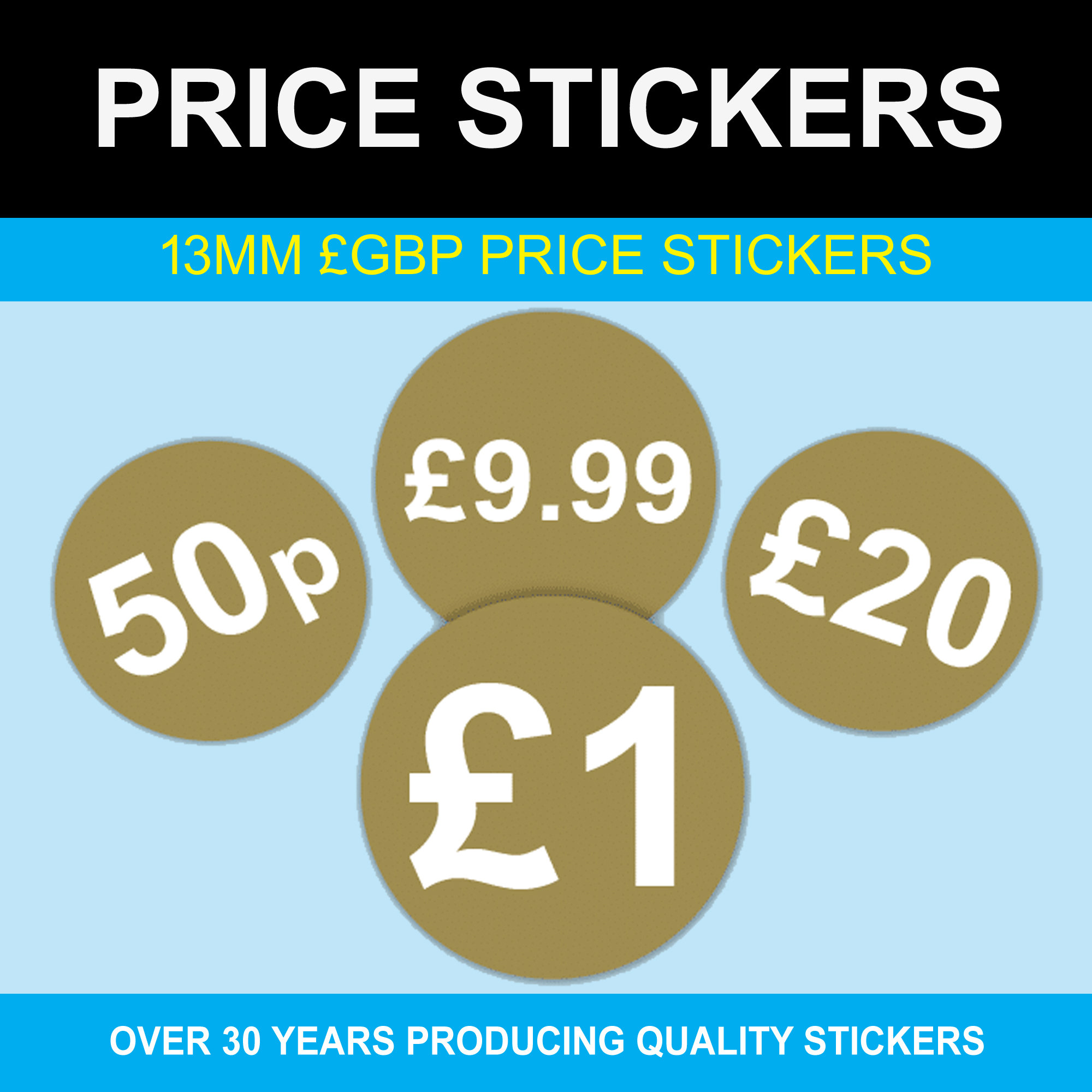 Pounds Gold Price Stickers – 13mm - Etsy UK