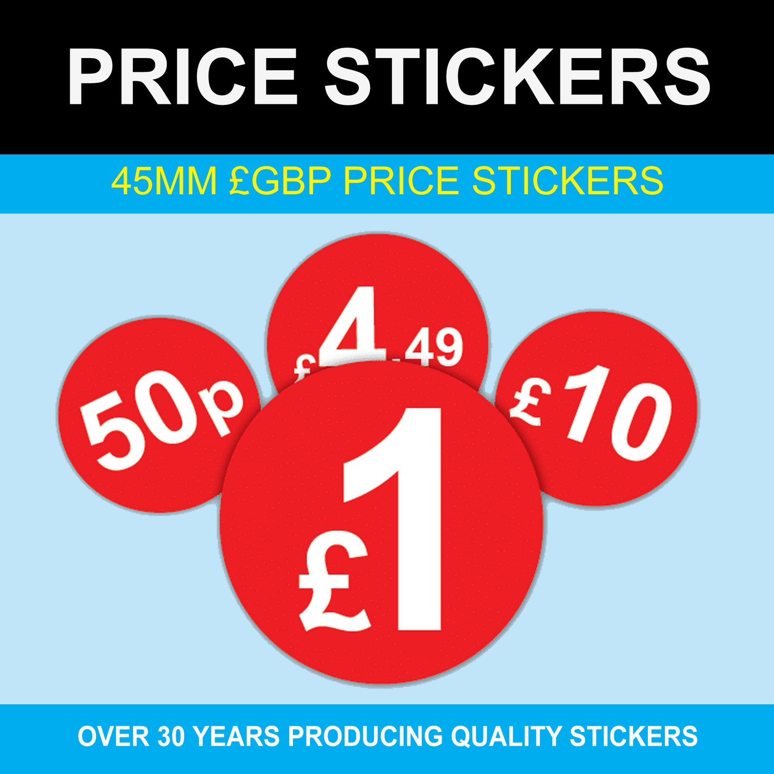 Pounds Red Price Stickers – 45mm - Etsy