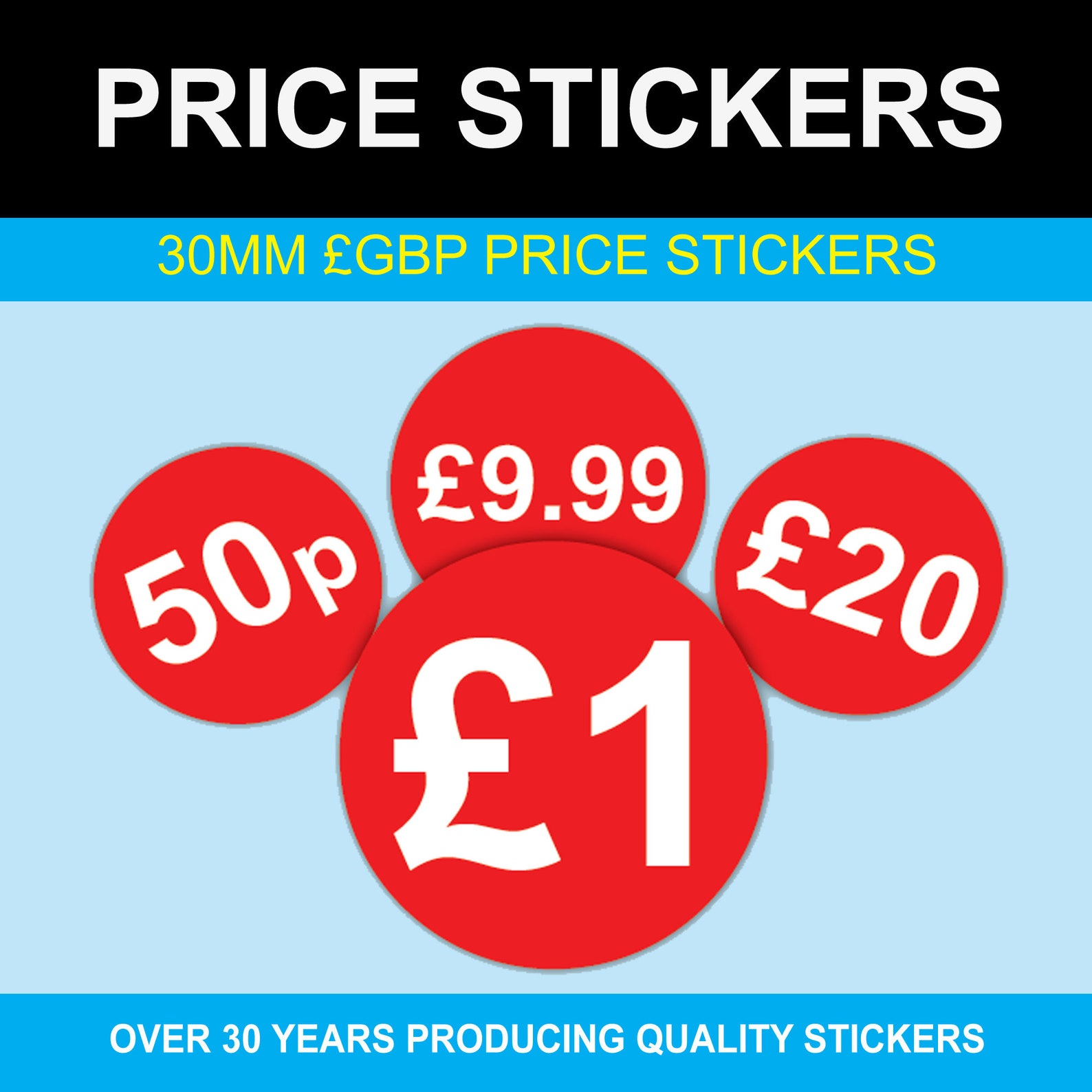 Pounds Red Price Stickers – 30mm - Etsy UK