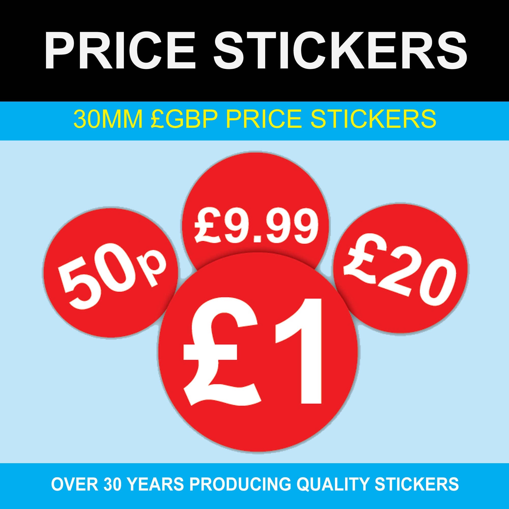 Pounds Red Price Stickers – 30mm - Etsy UK