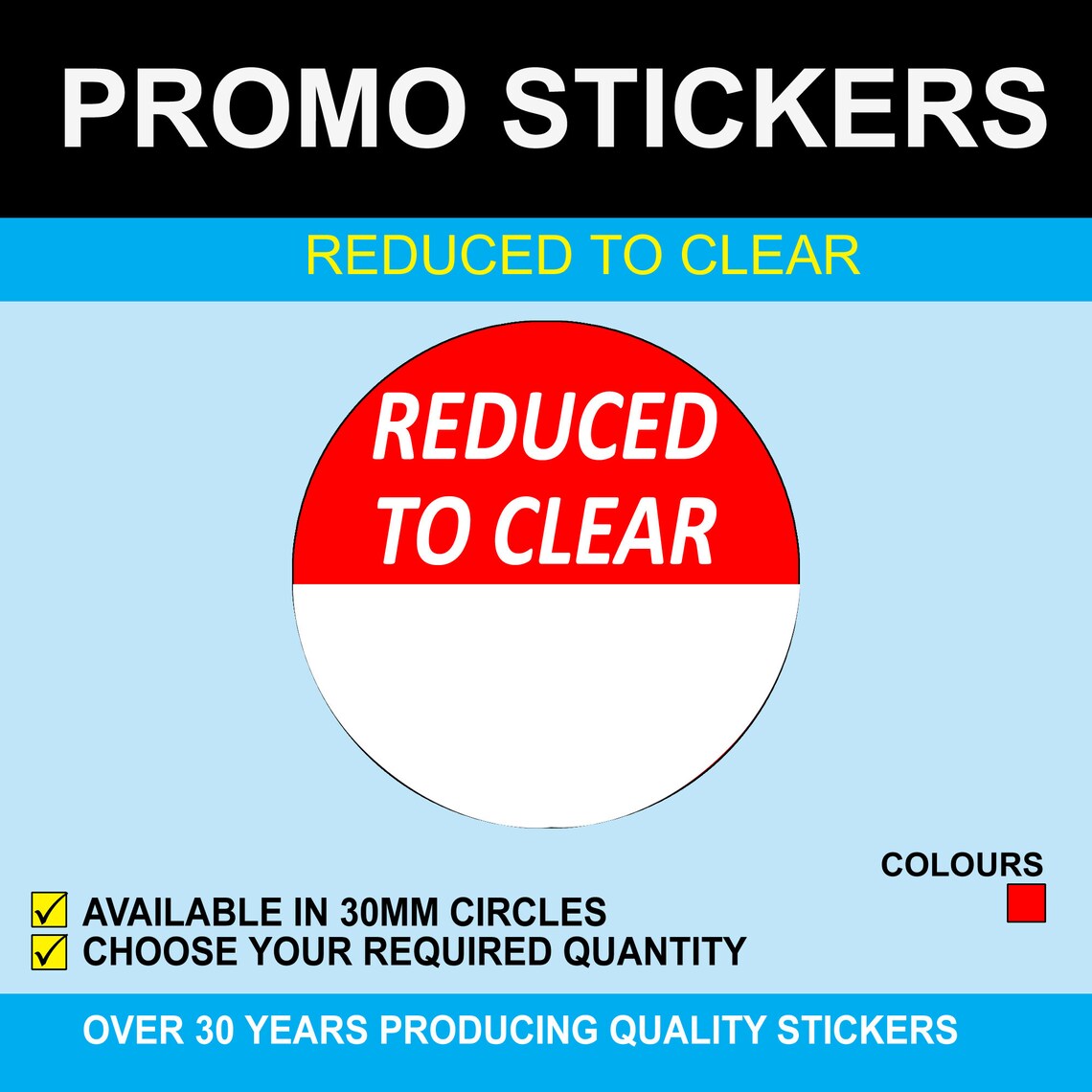 Reduced to Clear Stickers (30mm) - Etsy UK