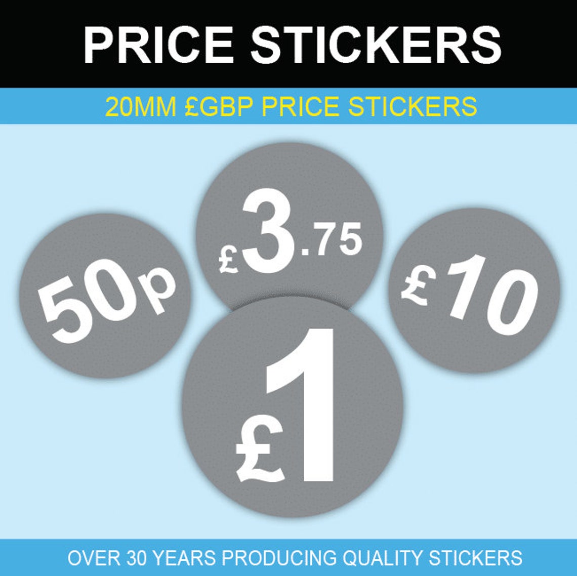 Pounds Silver Price Stickers 20mm - Etsy