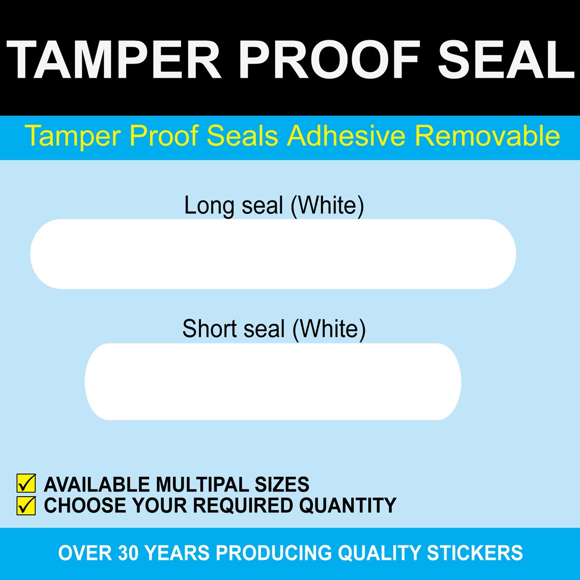 Tamper Proof Seals Adhesive Removable - Etsy