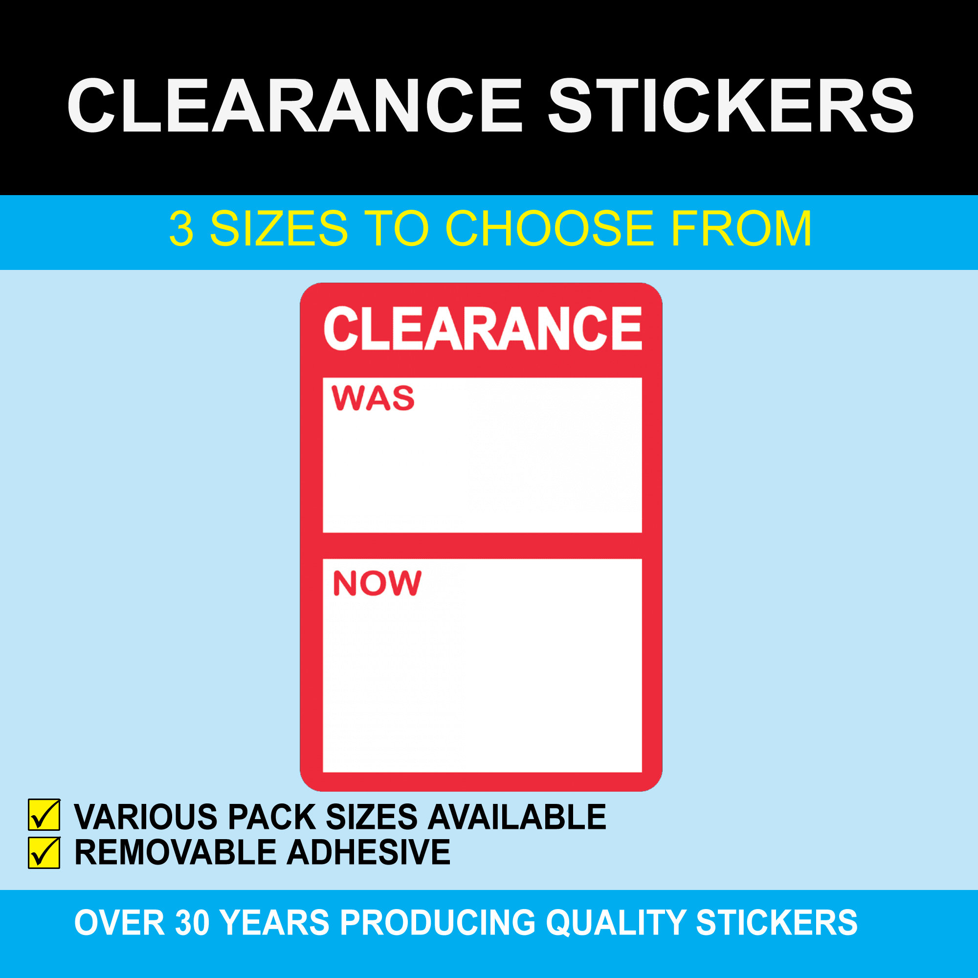 Clearance Was / Now Stickers Available in 3 Sizes - Etsy