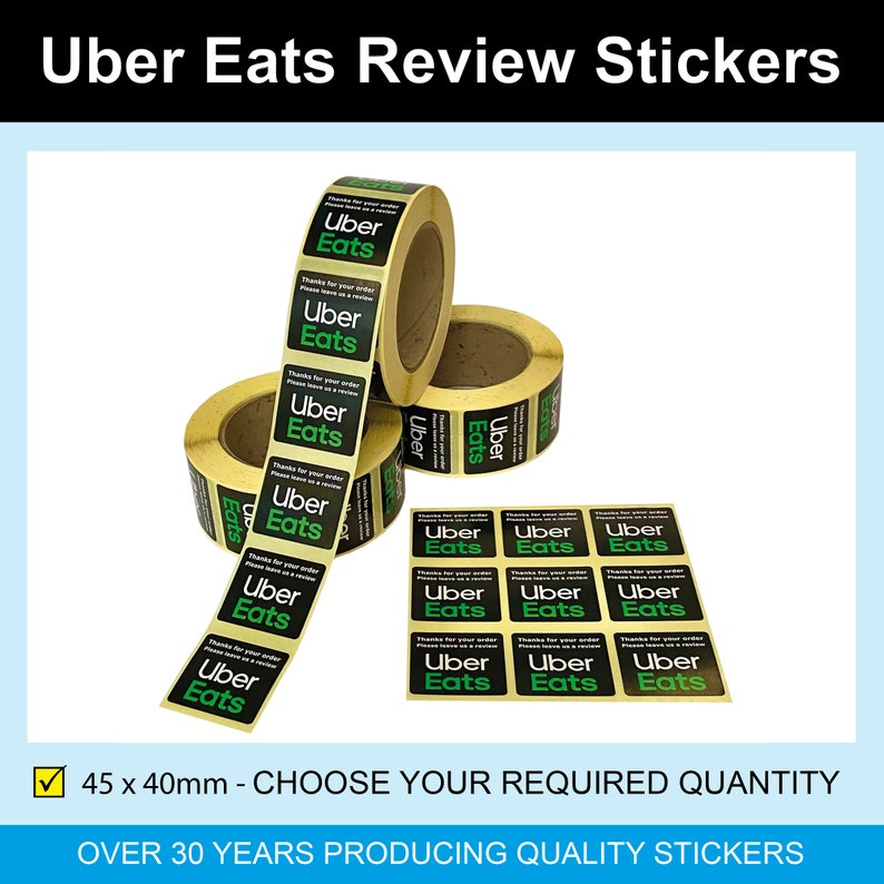 Uber Eats Review Stickers - 45 X 40mm - Etsy