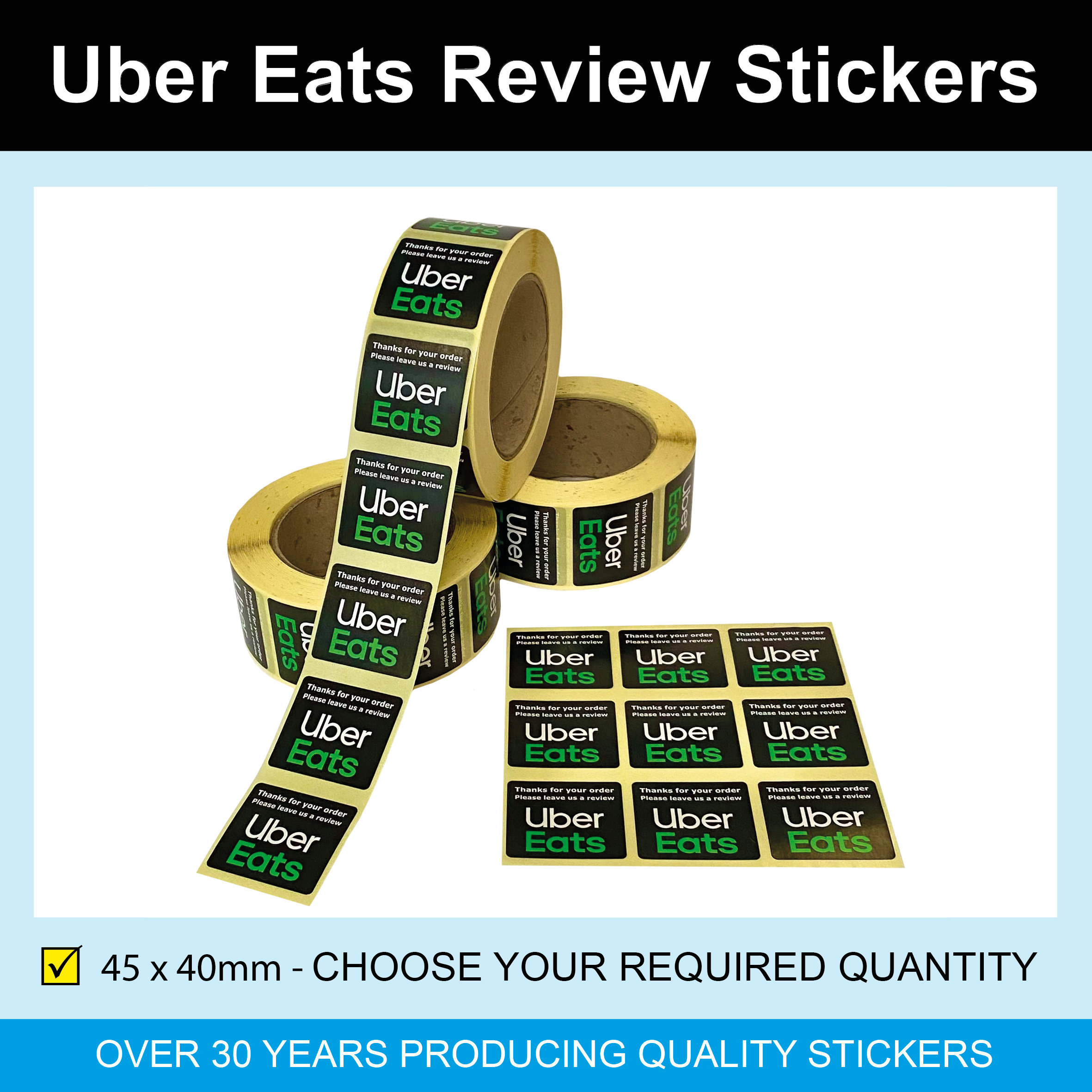 Uber Eats Review Stickers - 45 X 40mm - Etsy
