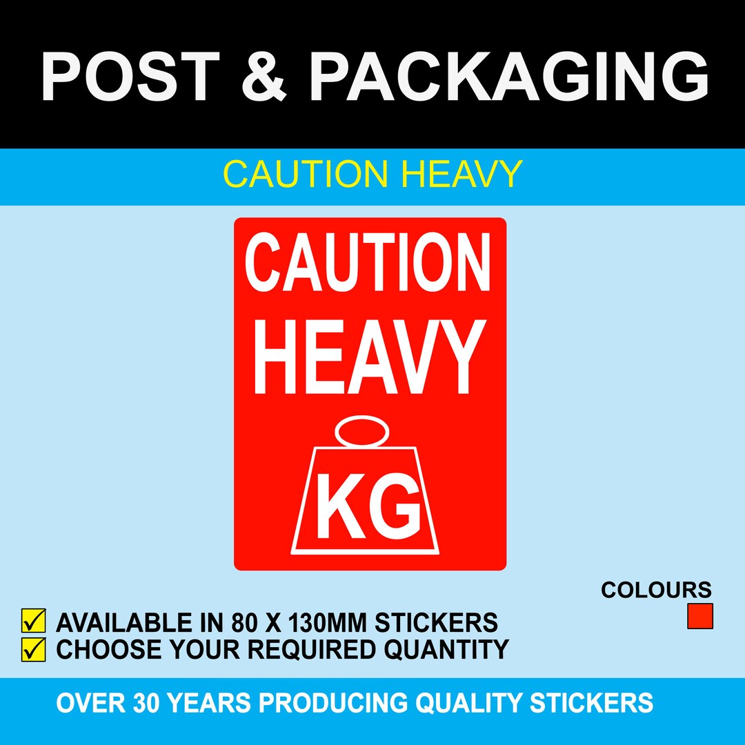 Caution Heavy Stickers - Etsy