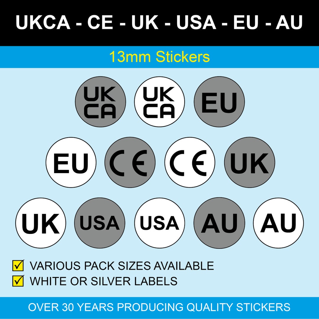 13mm Stickers / Labels Ukca Eu Ce Usa Au Uk - Etsy UK