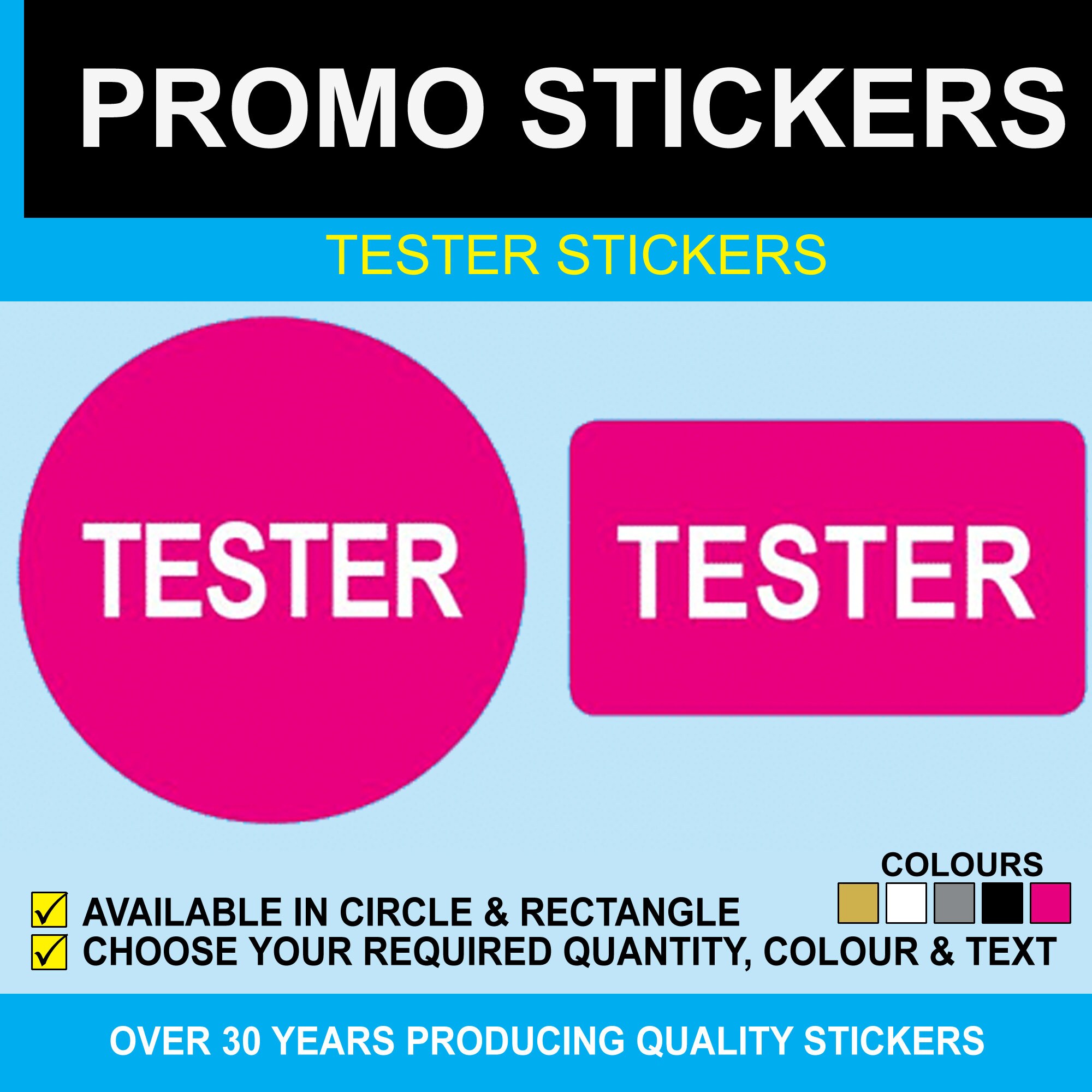 Tester Stickers - 8 X 14mm Rectangle - Etsy