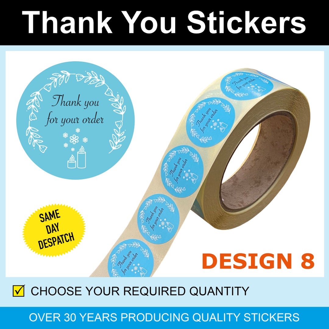 Design 8 - 35mm Kreis Danke Sticker - Etsy.de