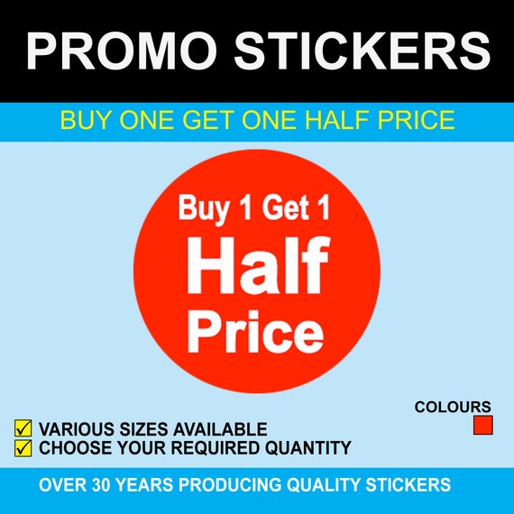 Buy One Get One Half Price Stickers Available In 6 Sizes | Etsy