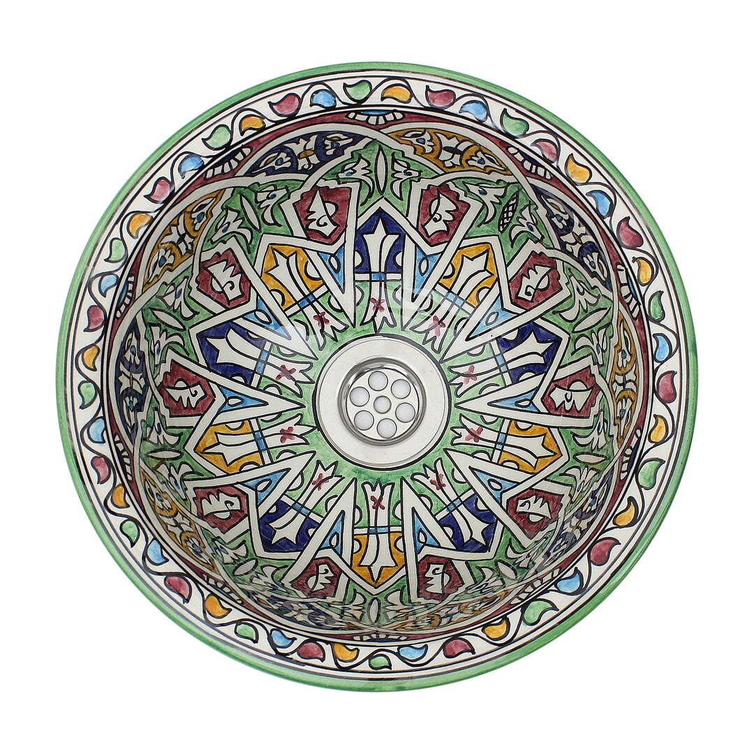 Moroccan Sink Washbasin Wash Basin Ceramic 30cm 11.8 Inches Handmade ...