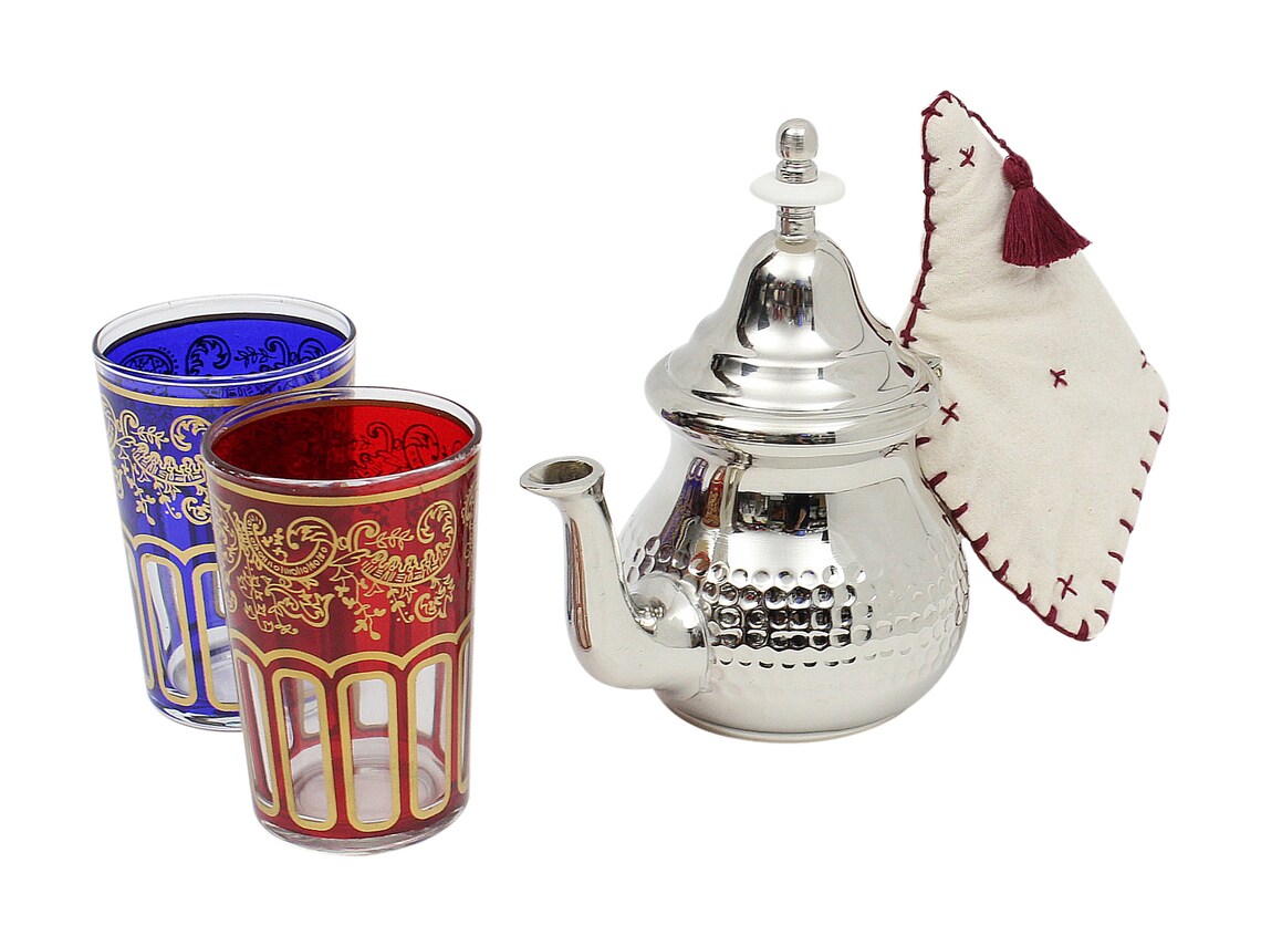 Moroccan Teapot Holders Handle Covers With Burgundy Tassel Handmade ...
