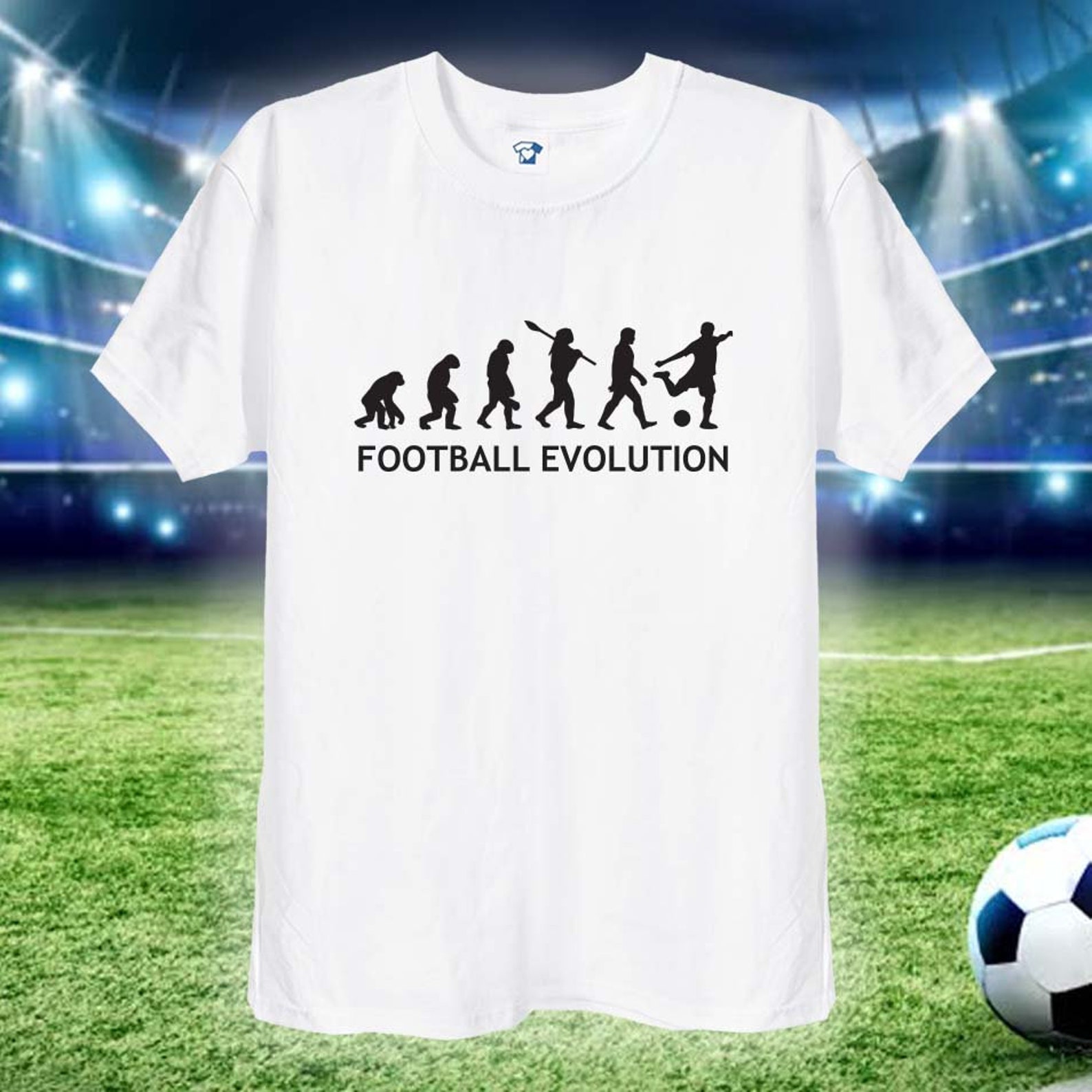 Football Evolution Cool Footy Soccer T-shirt Tee in White or - Etsy