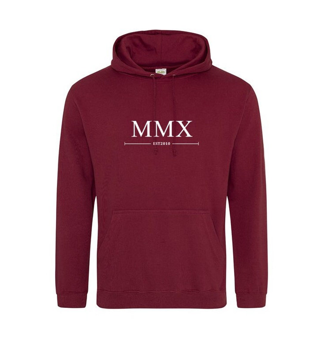 2010 Roman Numerals Hoodie Jumper - Unisex - Warm & Cosy Cotton ...