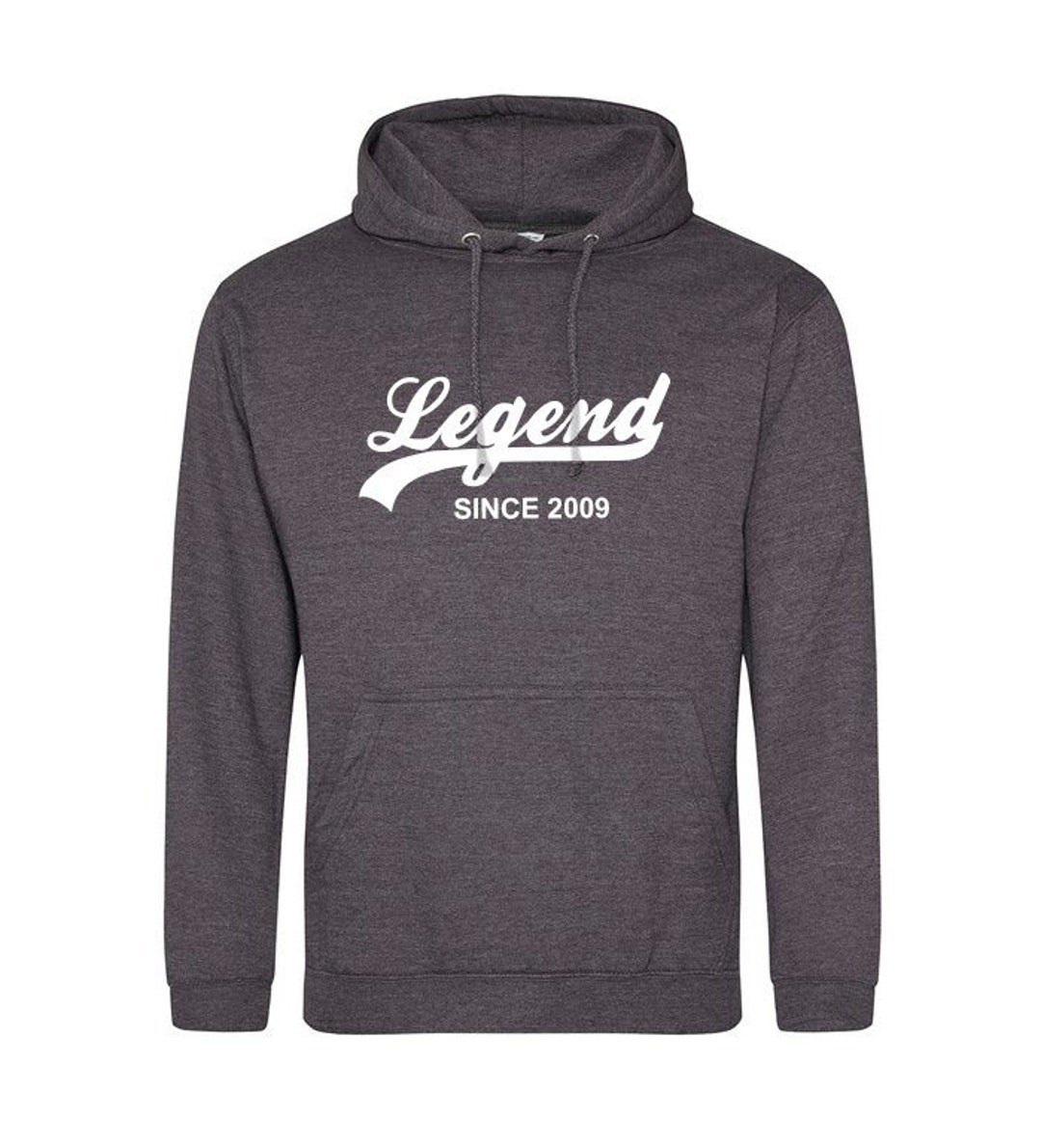 Legend Since 2009 Hoodie - Soft Cotton Pullover Jumper - Birthday ...