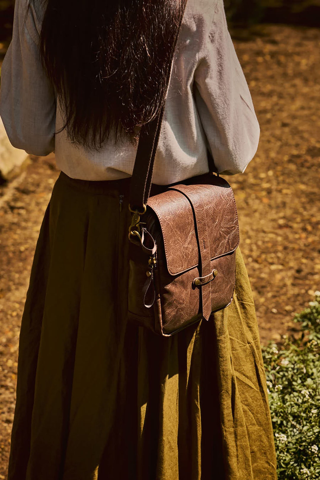 Vegan Leather Satchel Bag, Outdoor Adventure Bag - Etsy