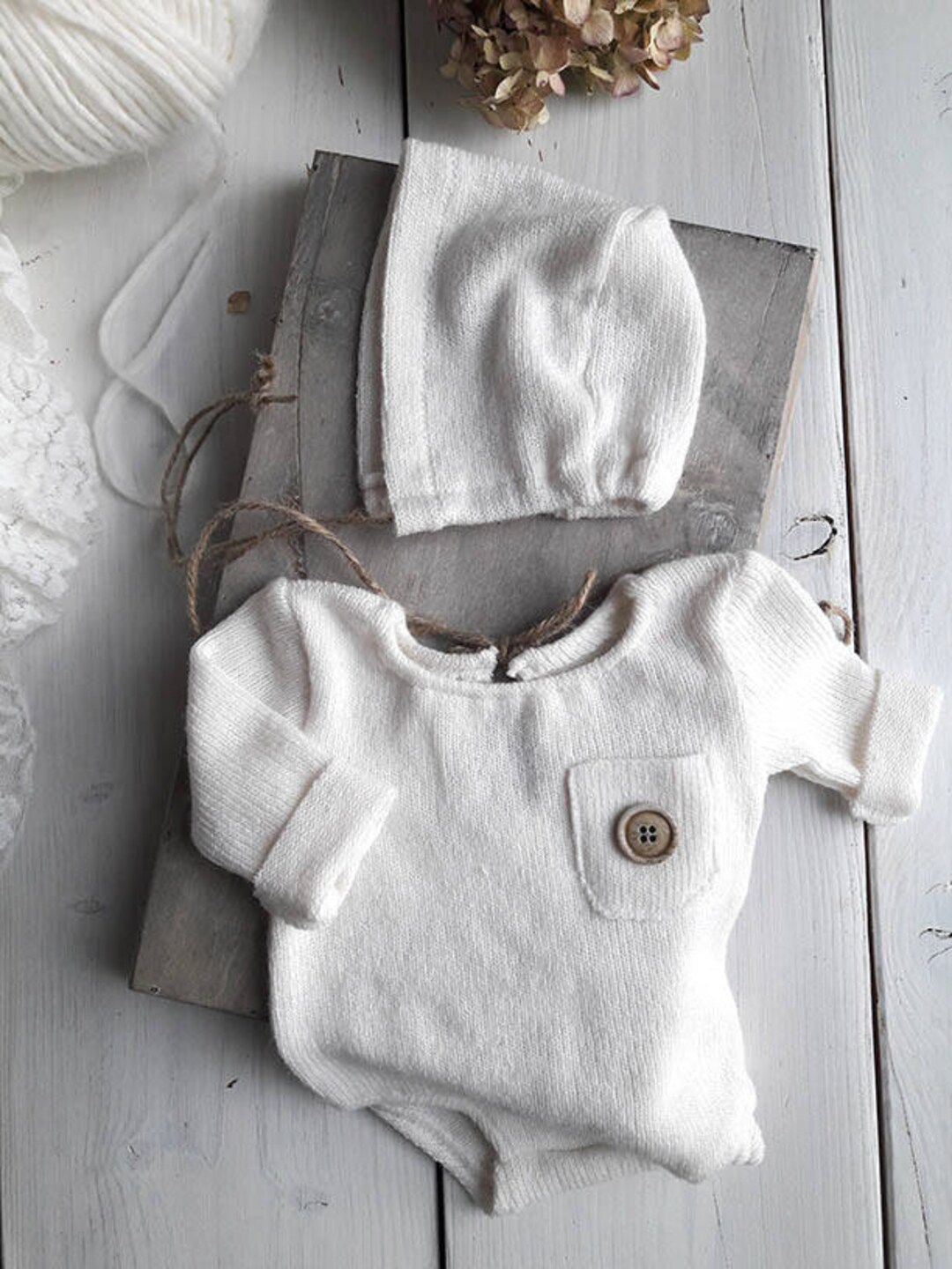 Newborn photo prop, photo session props, Newborn white romper, Baby boy ...