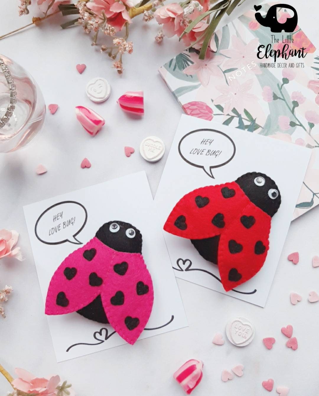 Love Bug Gift Card, Love Bug Brooch, Ladybird Card Valentines Gift - Etsy