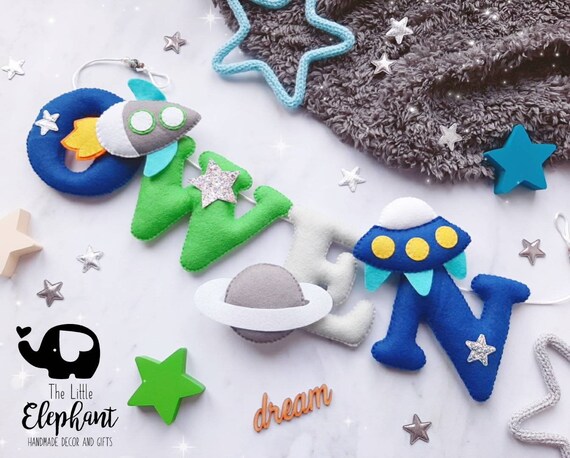 Personalised Space Nursery Bunting Space Name Banner Space - Etsy UK