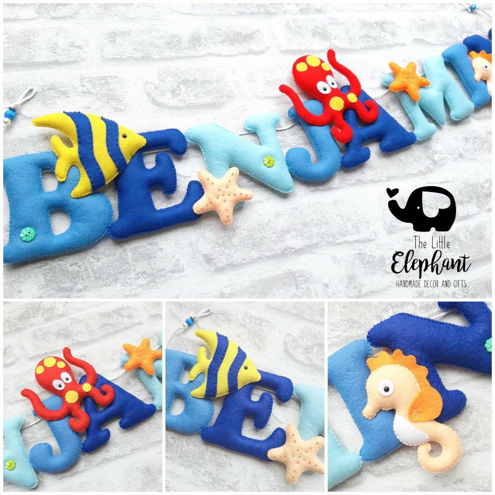 Personalised Sea Creatures Nursery Bunting Under the Sea - Etsy