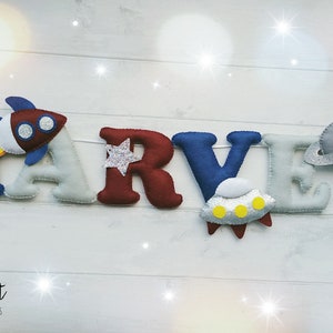 Personalised Space Nursery Bunting, Space Name Banner, Space Nursery ...