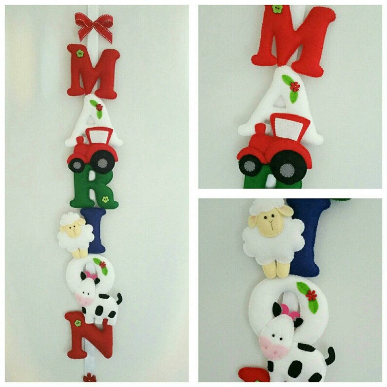 Farm Animals Felt Name Garland, Farmyard Animals, Tractor, Sheep and ...