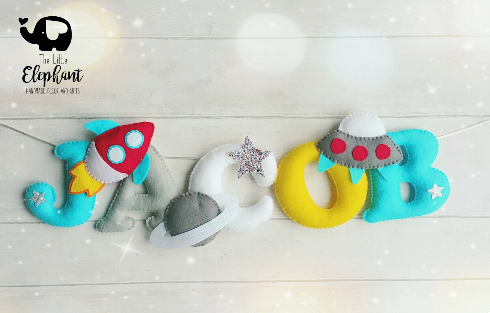 Personalised space nursery bunting Space name banner space | Etsy