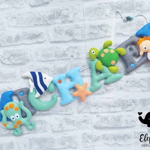 Personalised Sea Creatures Nursery Bunting, Under the Sea Themed ...