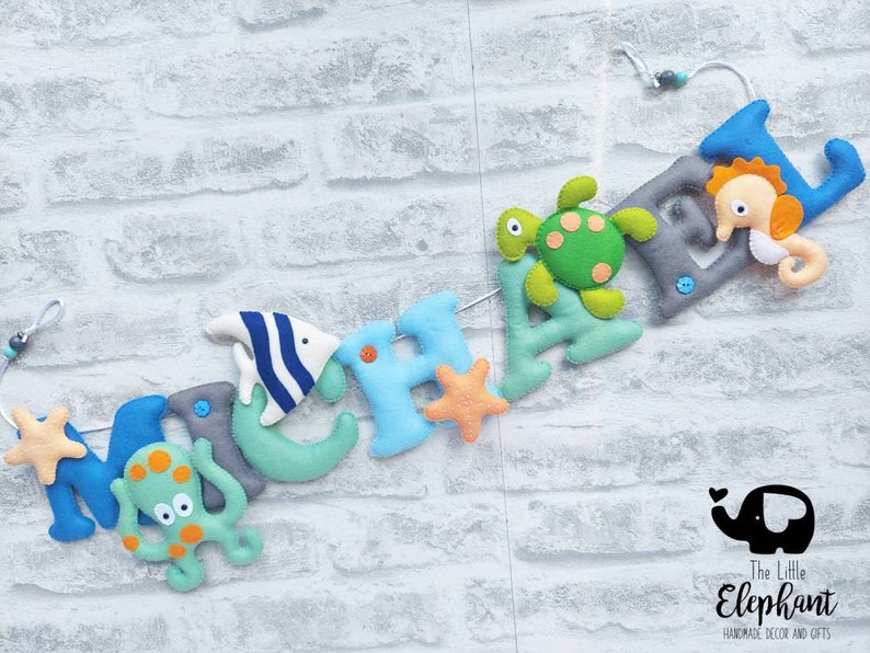 Personalised Sea Creatures Nursery Bunting Under the Sea - Etsy