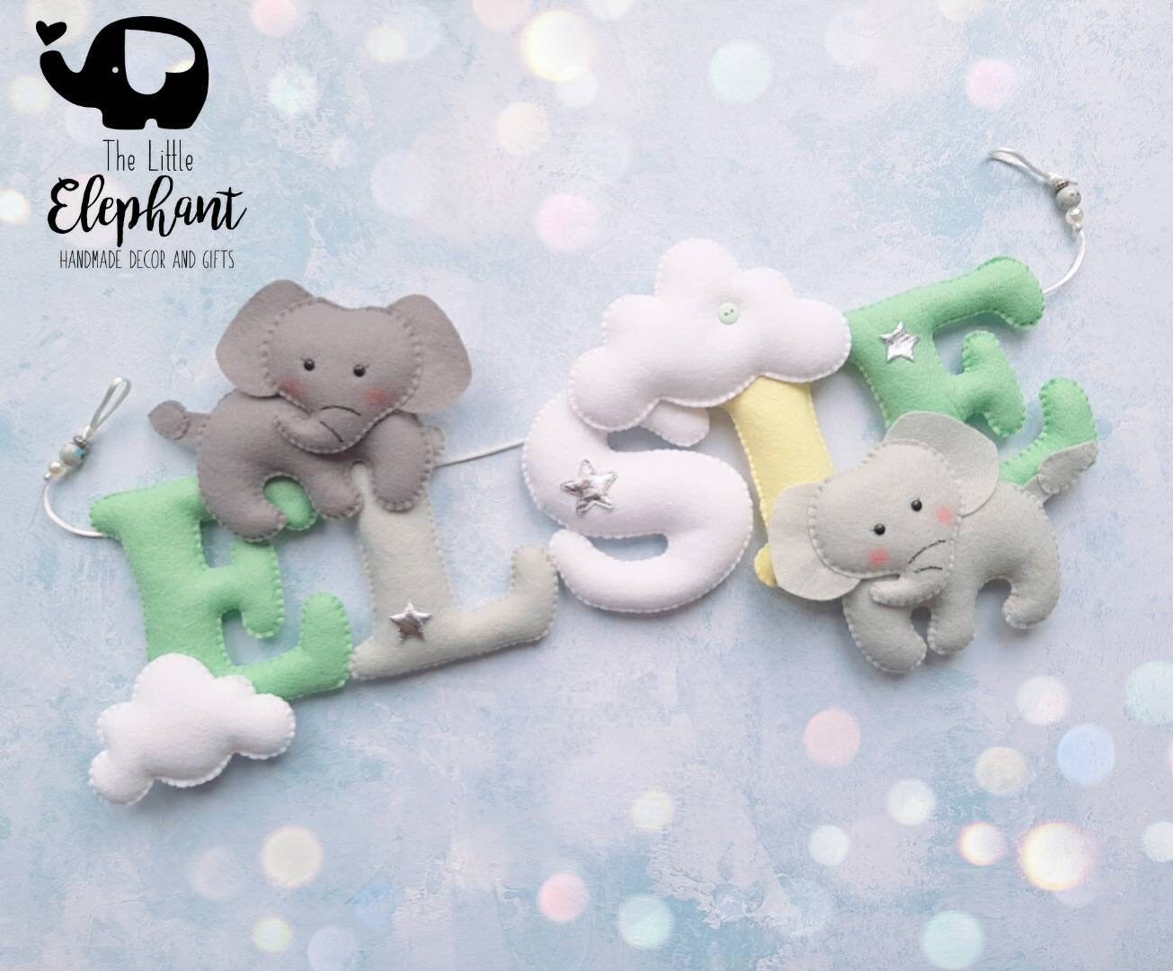 Personalised Elephant Nursery Banner Elephant Bunting - Etsy UK